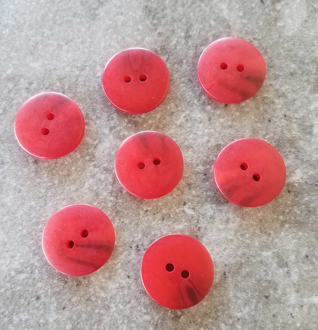 8 Red Smooth 2 Tone Round Buttons Size 3/4" - Etsy