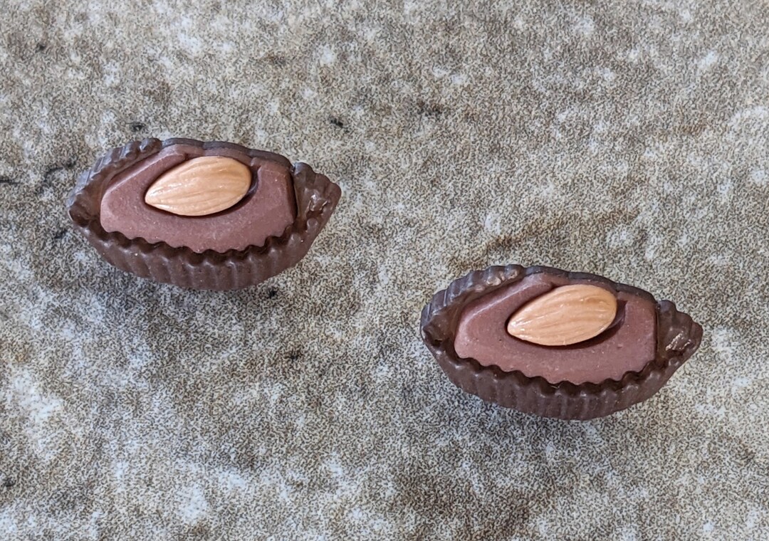 2 Chocolate Almond Candy Shank Buttons - Etsy