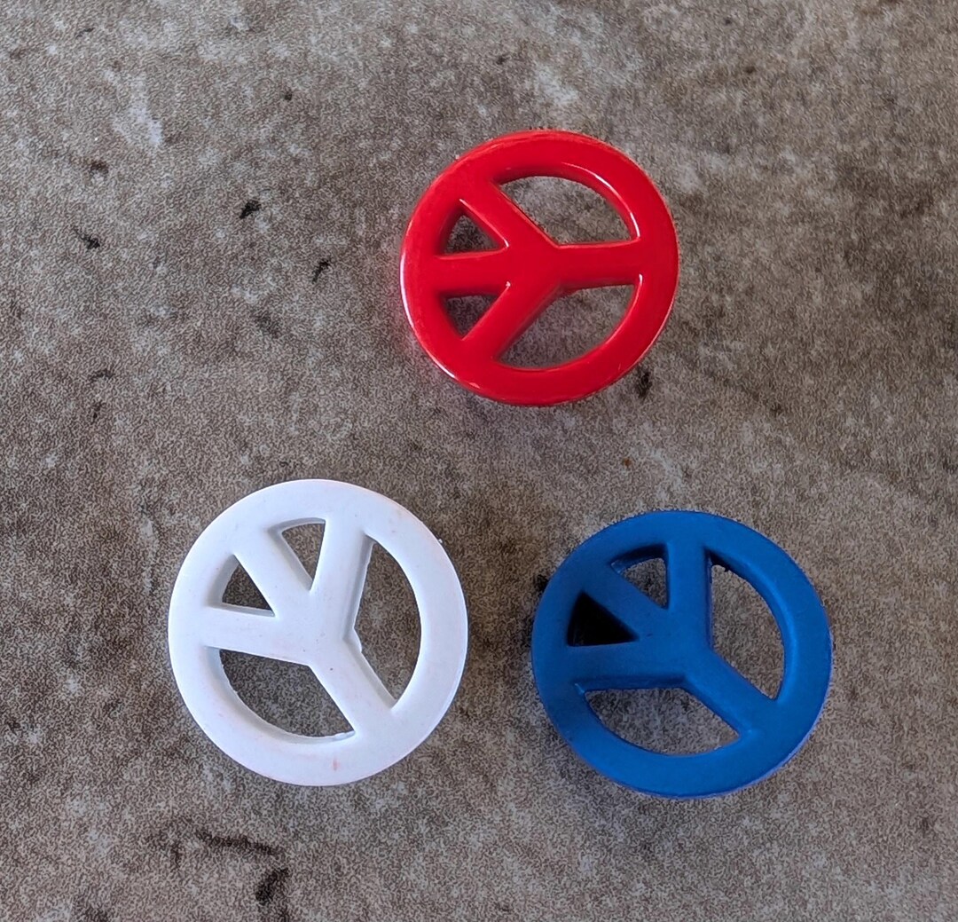 3 Peace Sign Patriotic Buttons Size 13/16" - Etsy