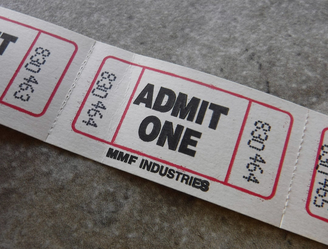 White Admit One Single Ticket - Etsy