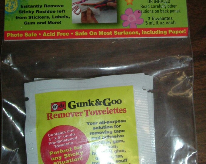 Un-du Gunk & Goo Remover Towelettes (3 Pack) - Etsy