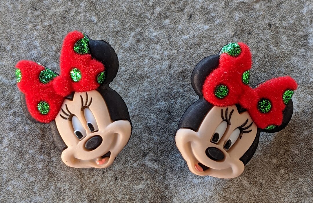 2 Disney Christmas Head Minnie Mouse Shank Buttons Size 7/8" - Etsy