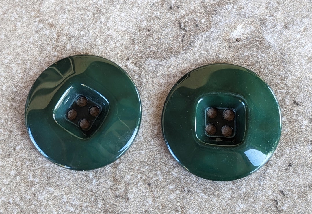 2 Forest Green Square Center Large Round Buttons Size 1 5/16" - Etsy