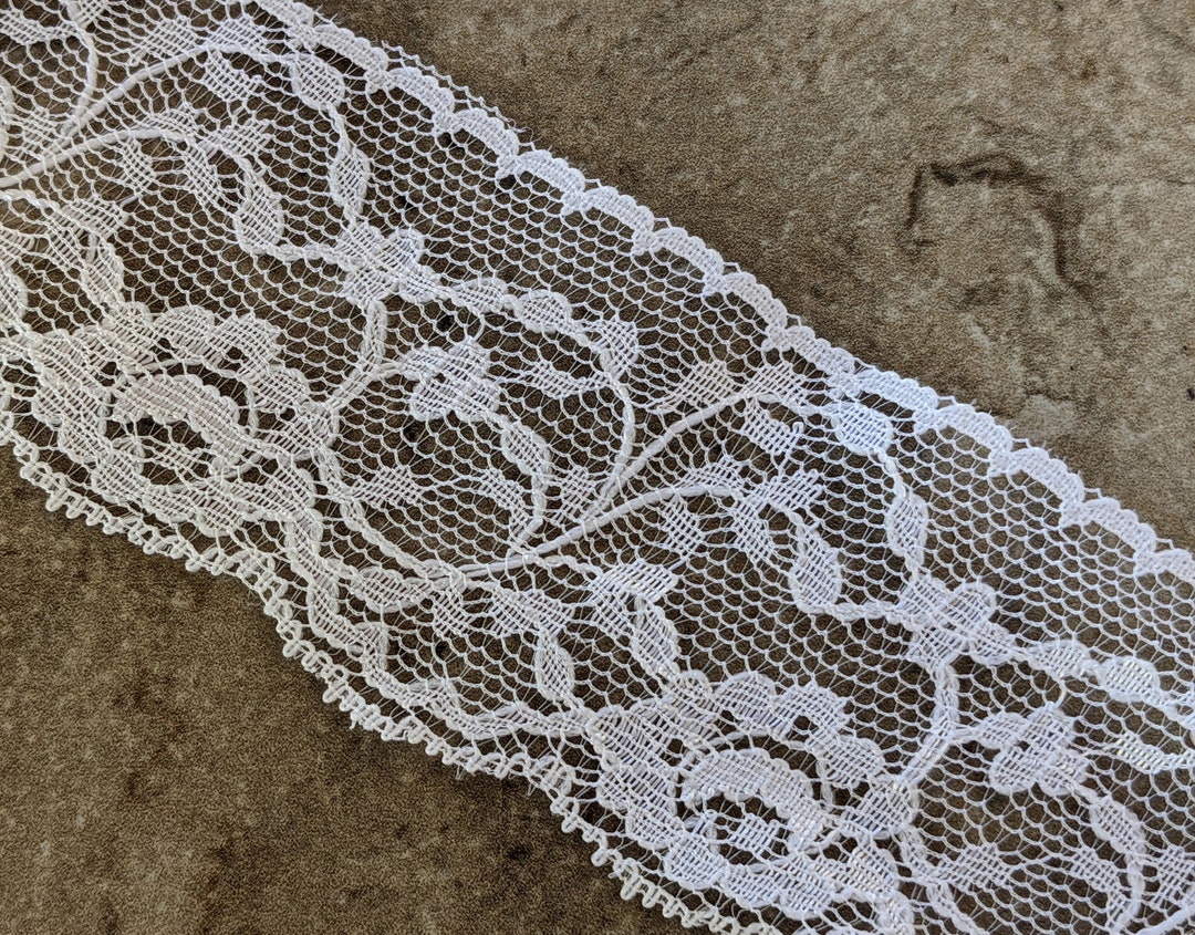 Vintage White Rose on Vine Flat Lace Trim 5 Yards - Etsy