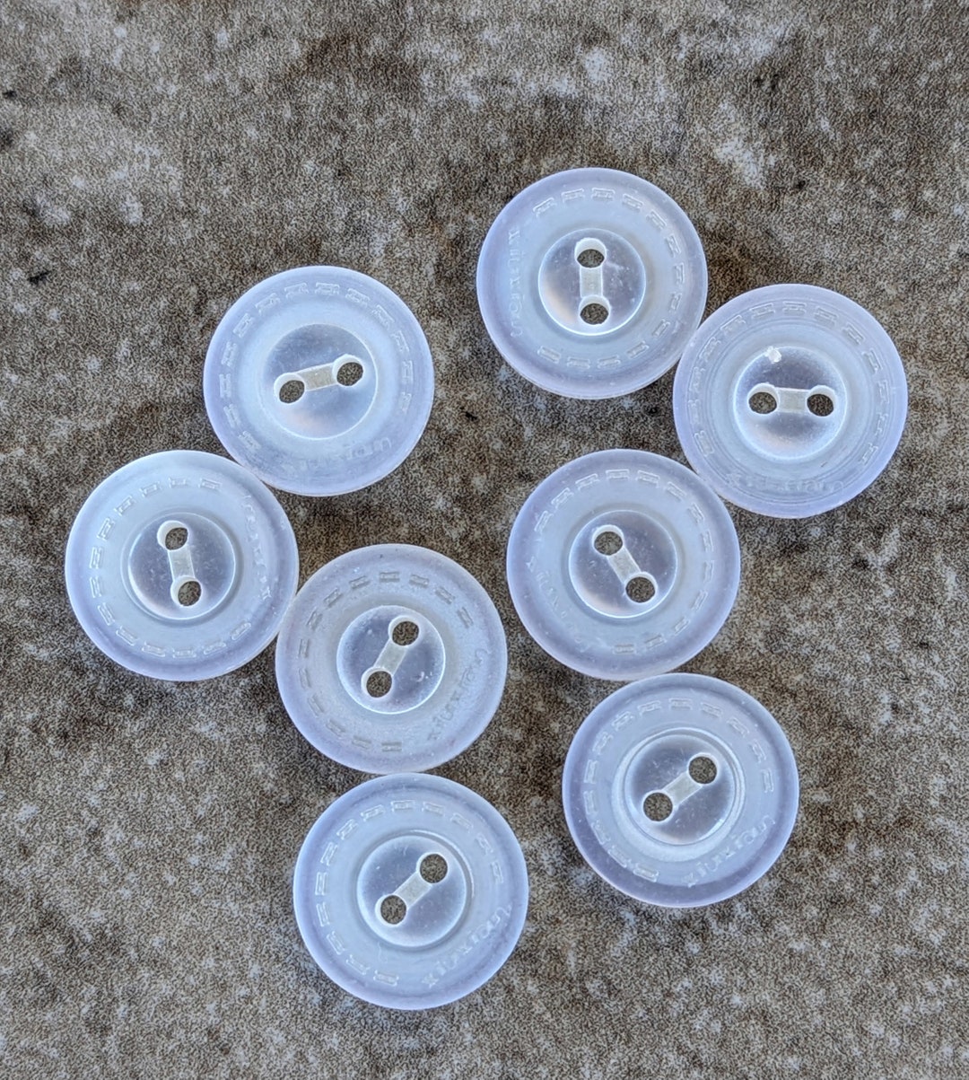 8 Clear Frosted Double Stitch Rim Round Buttons Size 11/16" - Etsy