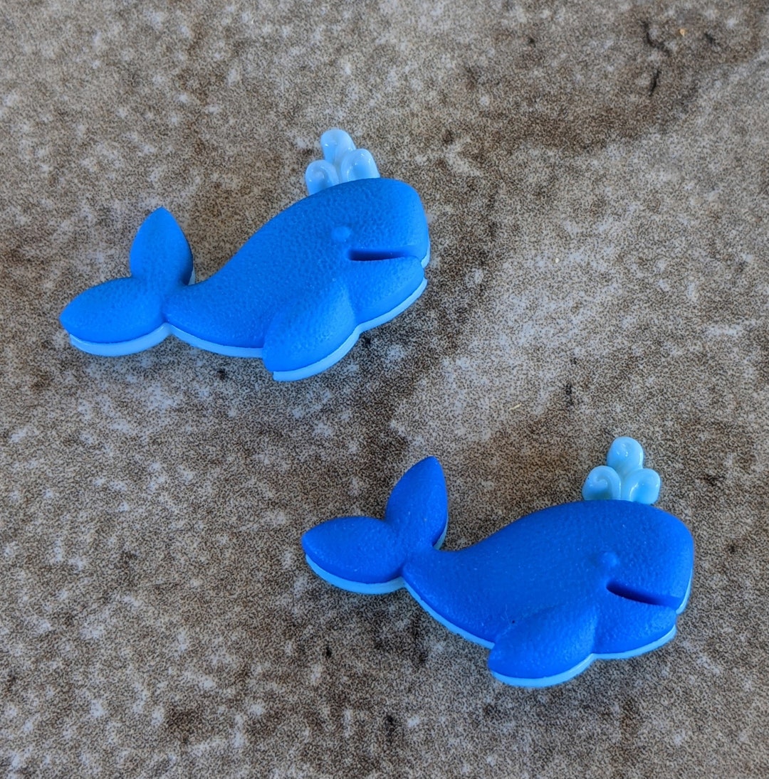 2 Big Blue Whale Shank Buttons Size 1 1/8" - Etsy