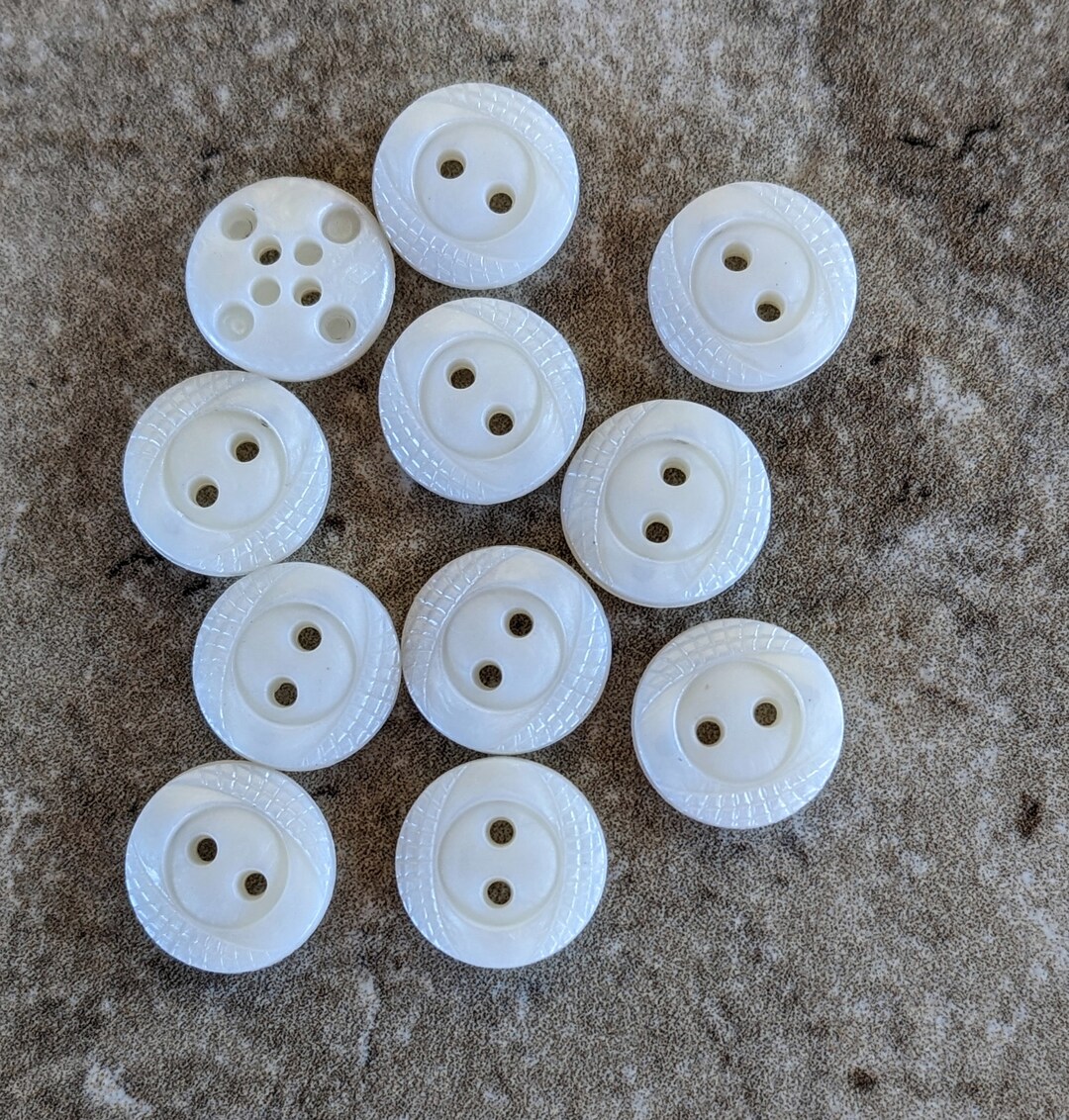 11 off White Zipped Edge Round Buttons Size 1/2" - Etsy
