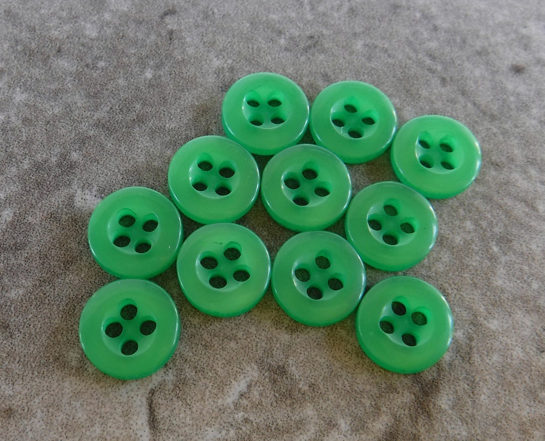 21 Apple Green Shiny Mini 4 Hole Round Buttons Size 5/16" - Etsy