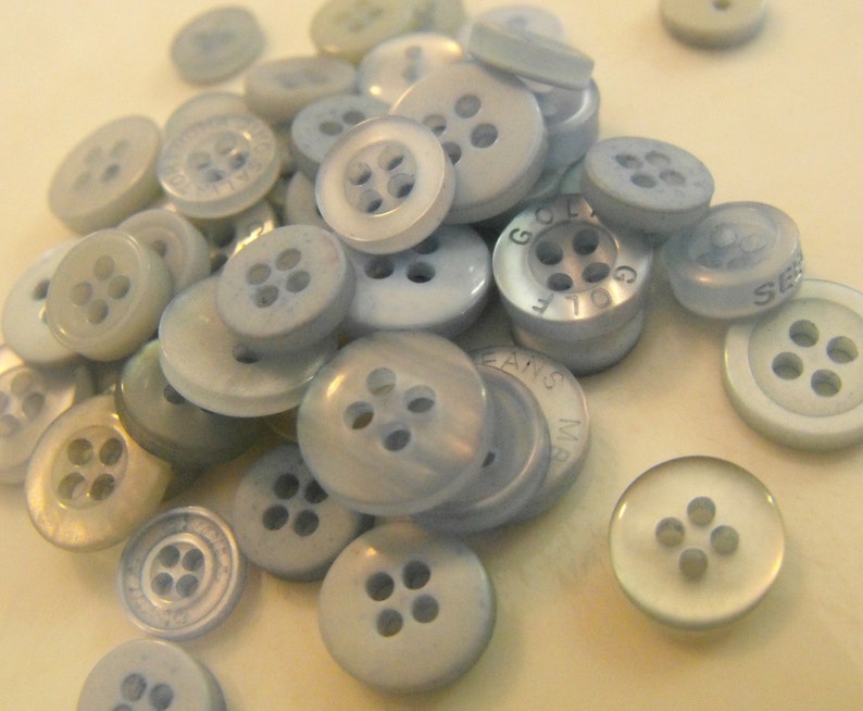 Light Blue Buttons 50 Small Assorted Round Sewing Crafting - Etsy