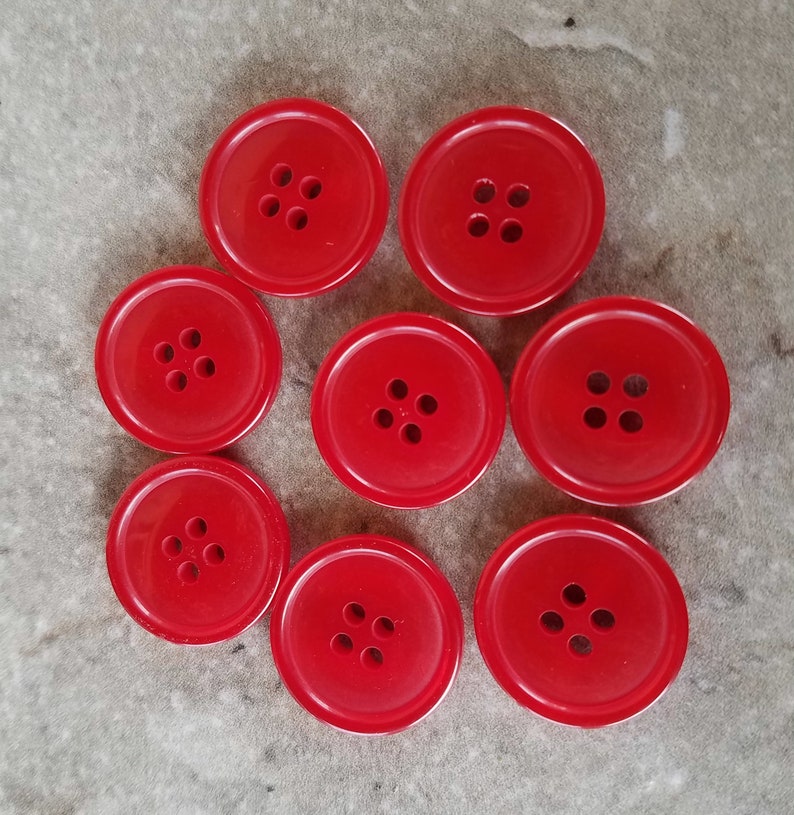 8 Red High Gloss Large Round Buttons Size 3/4 - Etsy