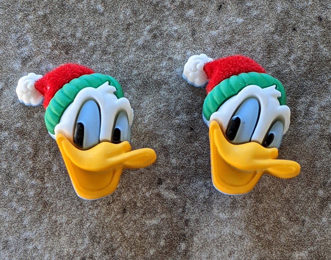2 Disney Christmas Head Donald Duck Shank Buttons Size 1" - Etsy
