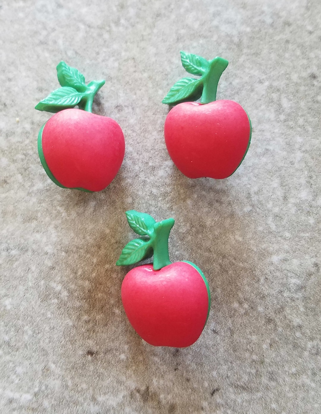3 Fruit Apple 2 Leaves Shank Buttons Size 5/8" Crafting Sewing - Etsy
