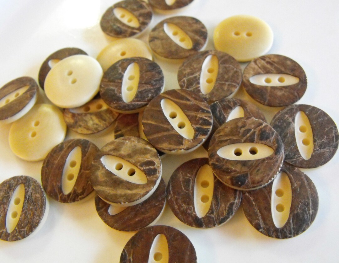 25 Wood Grain Oval Center Round Buttons Size 3/4" - Etsy