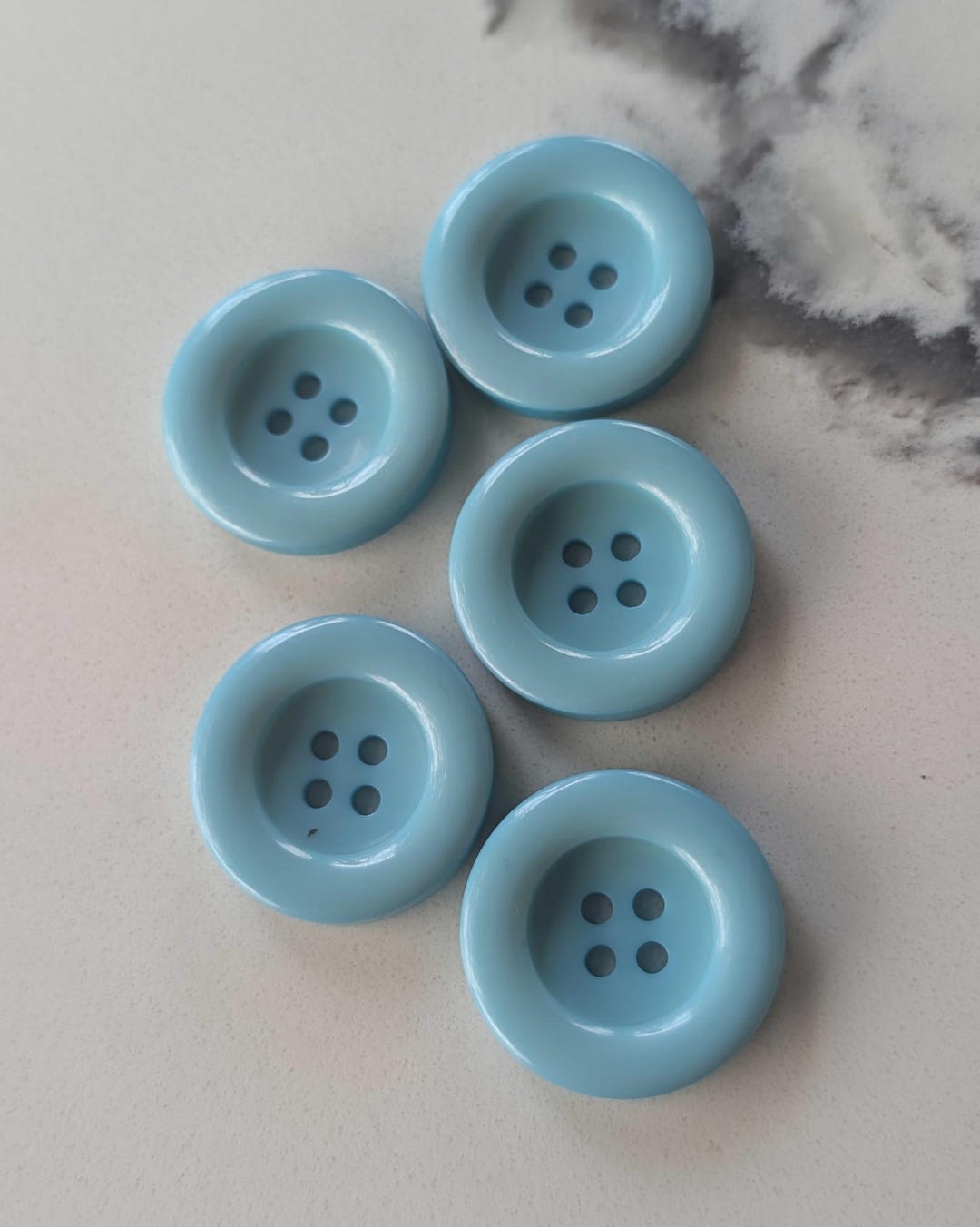 5 Light Teal Dark Outer Ring Round Buttons Size 1" - Etsy