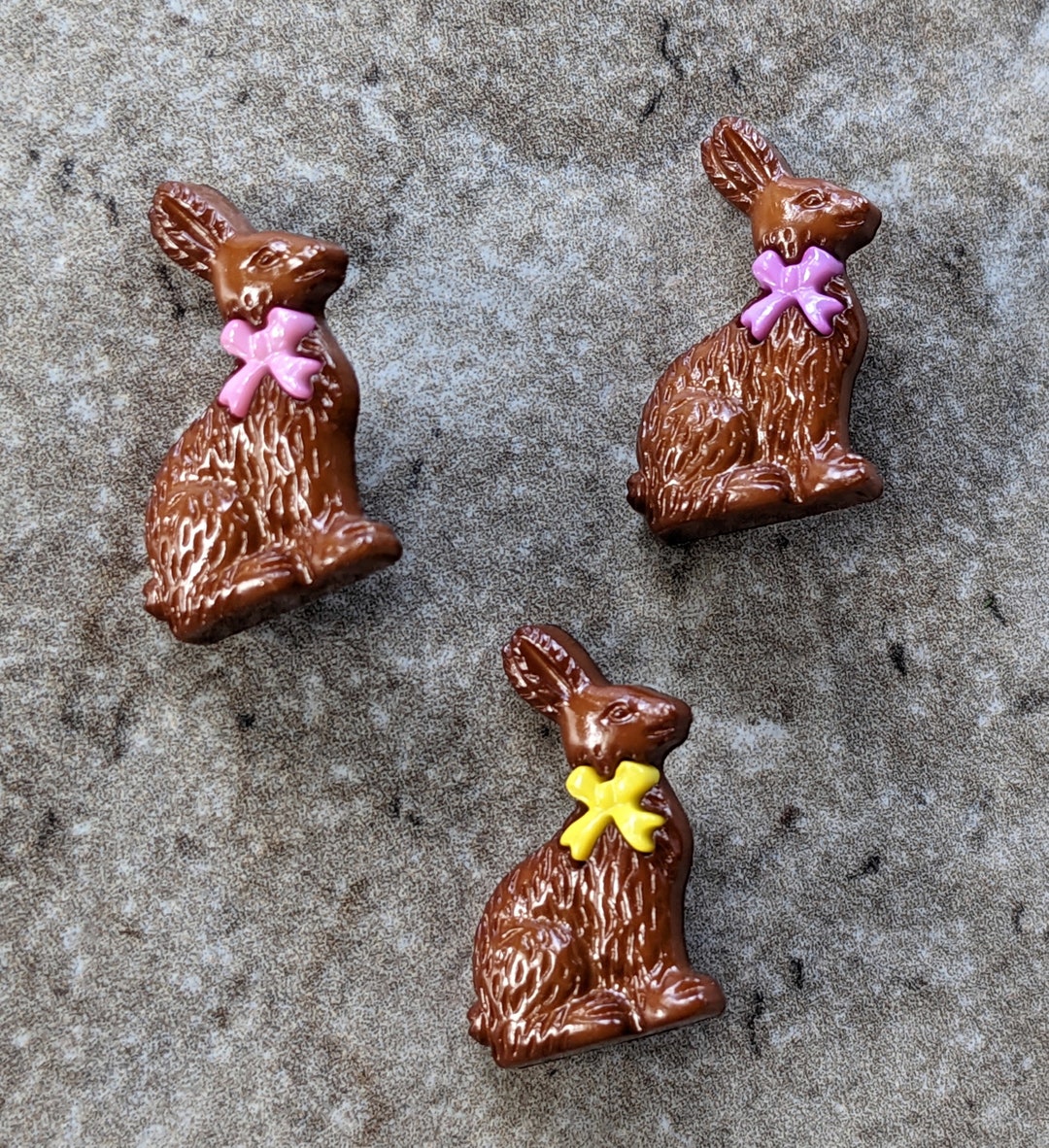 3 Little Chocolate Bunnies Shank Buttons Size 3/4" - Etsy