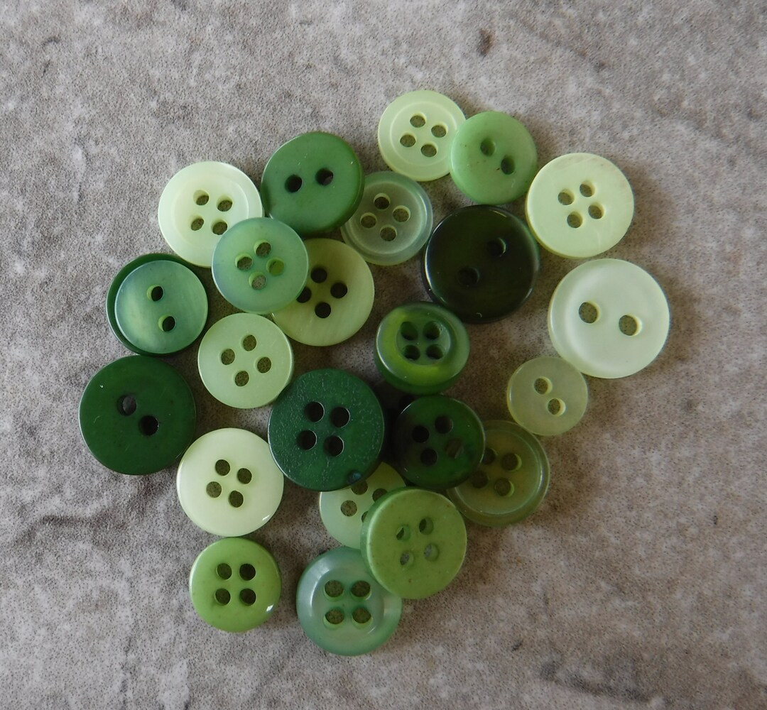 Kiwi Green Buttons, 50 Small Assorted Round Sewing Crafting Bulk ...