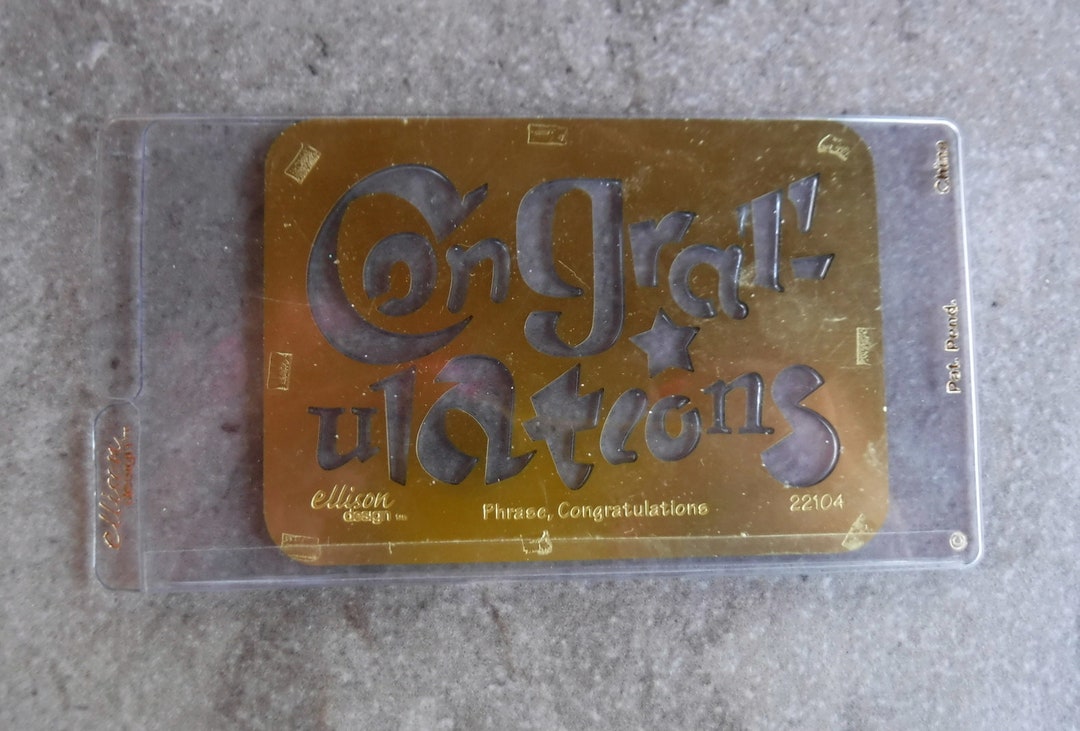 Ellison Embossing Folder Congratulations - Etsy