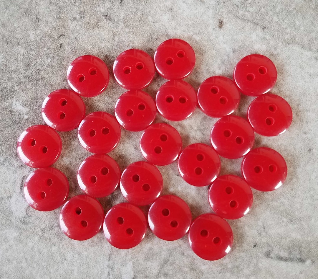 23 Red Popped Top Round Buttons Size 7/16" - Etsy