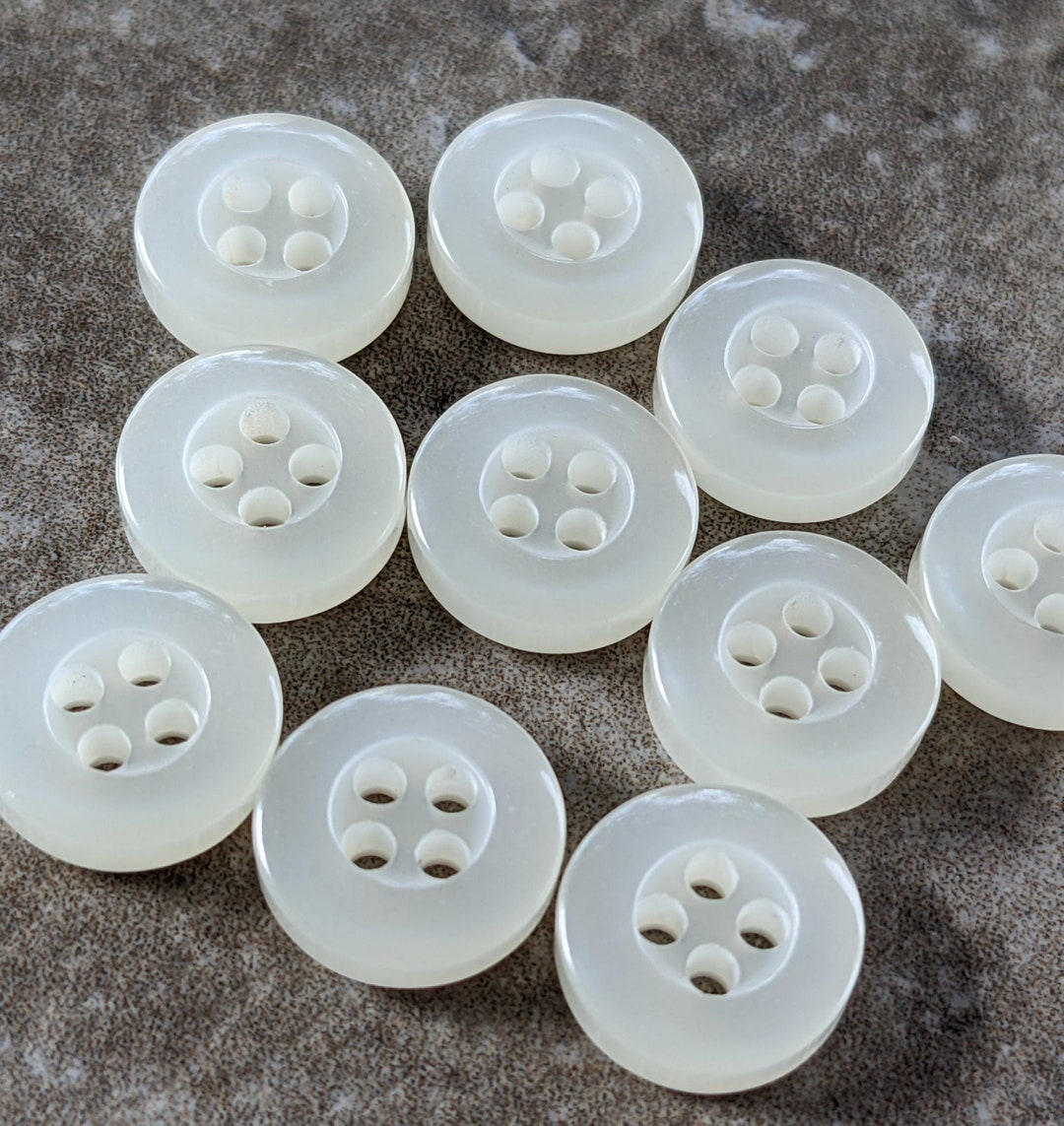 10 off White Wide Rim Round Buttons Size 7/16" - Etsy