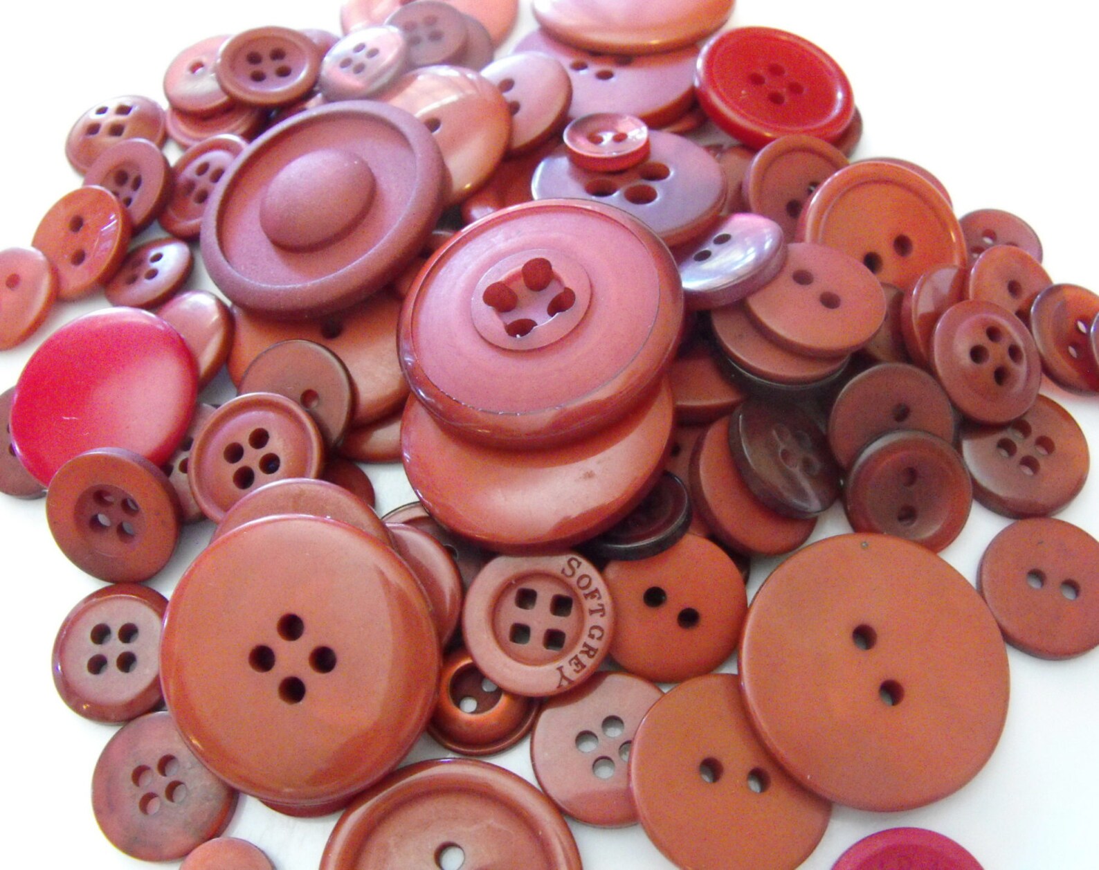 Burgundy Red Buttons 100 Bulk Assorted Round Multi Size | Etsy