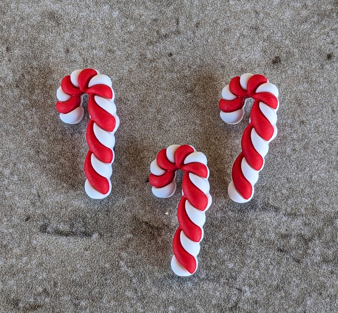 3 Striped Candy Cane Shank Buttons Size 1 - Etsy