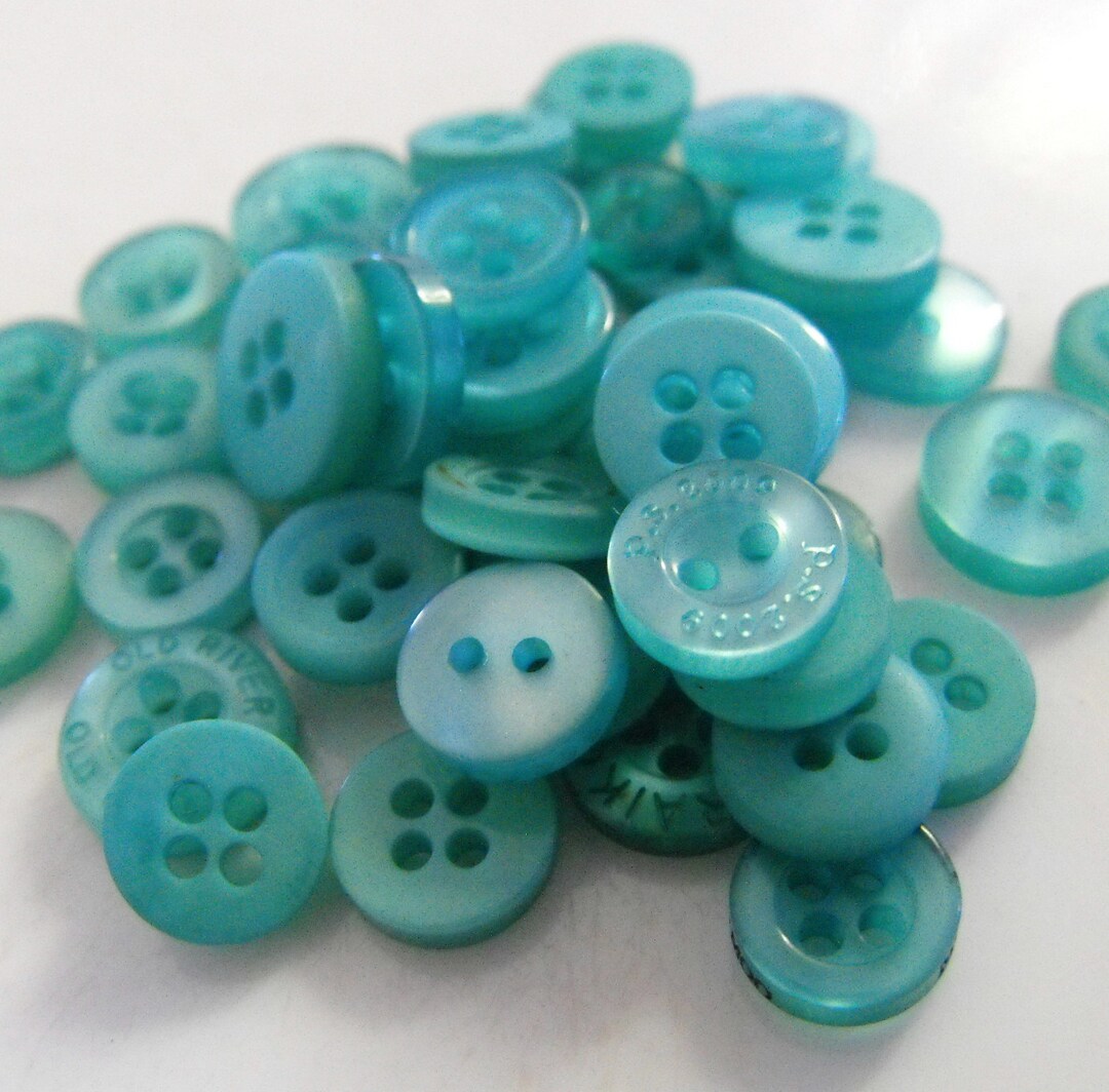 Teal Buttons, 50 Small Assorted Round Sewing Crafting Bulk Buttons - Etsy
