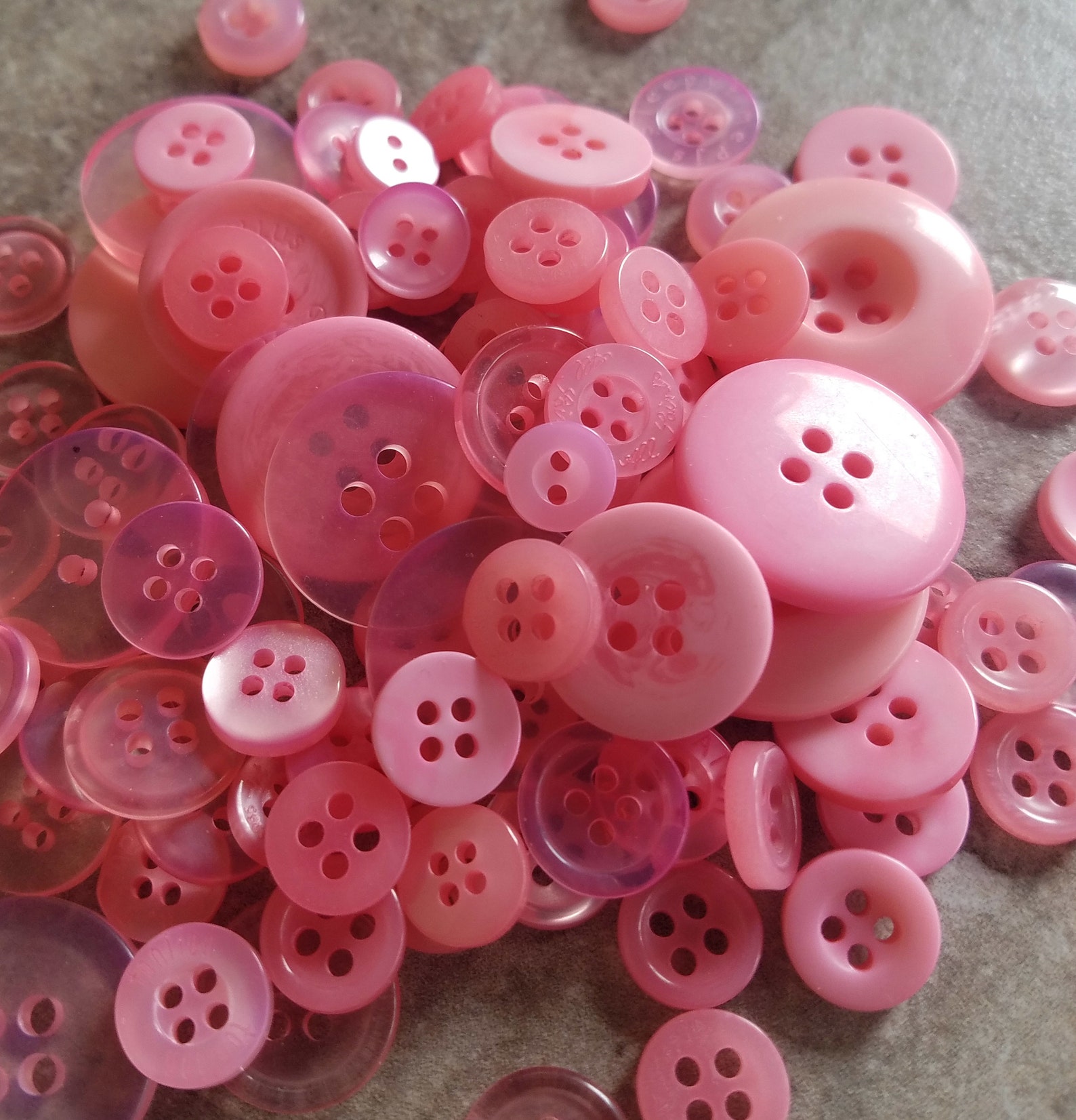 Bubble Gum Pink Buttons 100 Bulk Assorted Round Multi Size - Etsy