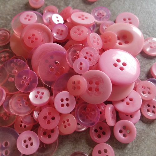 100 Pink Buttons Mixed Assorted Sizes Sewing Buttons Craft - Etsy