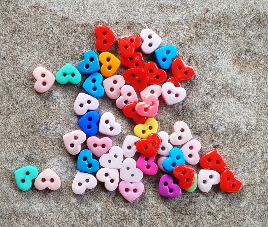 20 Micro Mini Hearts Buttons Size 1/4" You Choose Color - Etsy