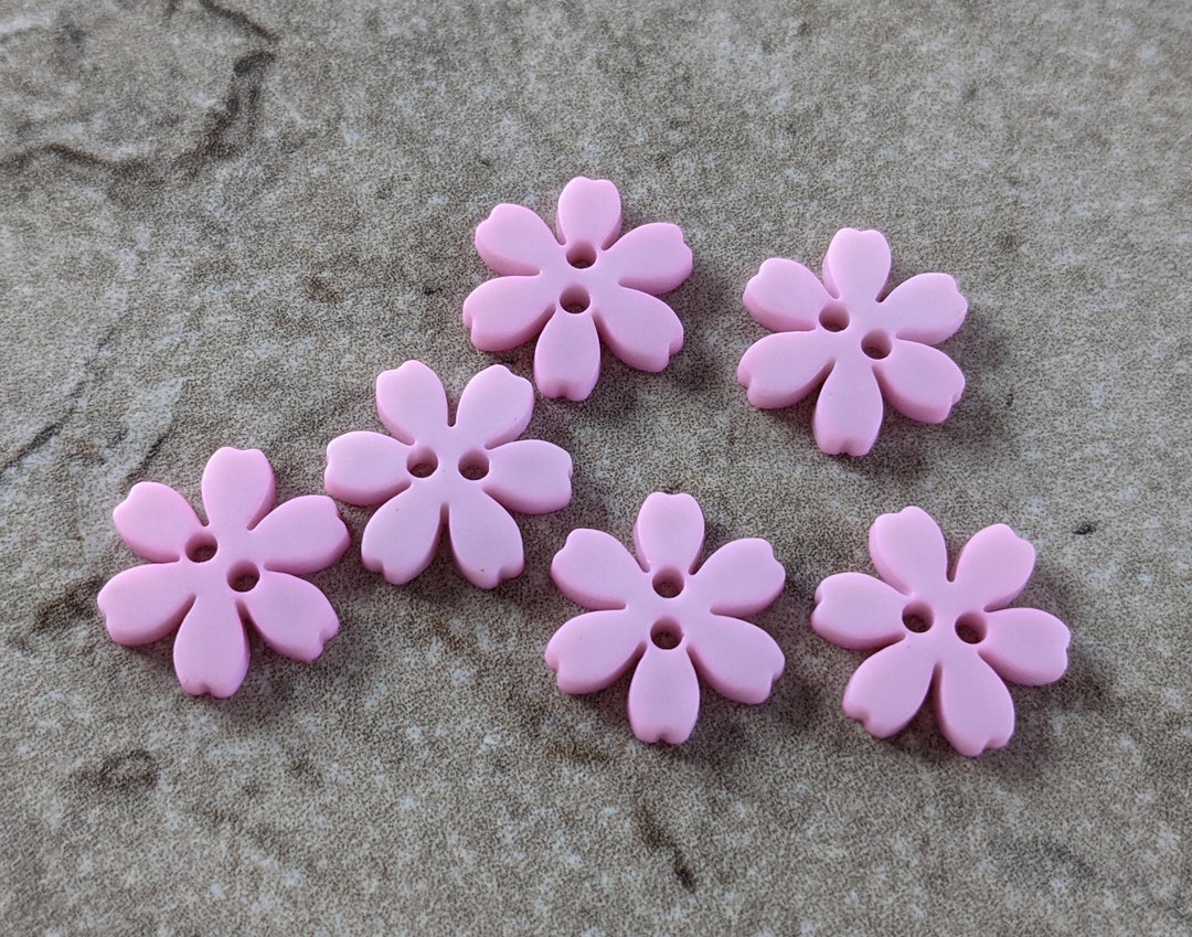 6 Light Pink Primrose Small Flower Buttons Size 9/16" - Etsy