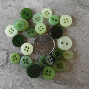 Kiwi Green Buttons, 50 Small Assorted Round Sewing Crafting Bulk ...