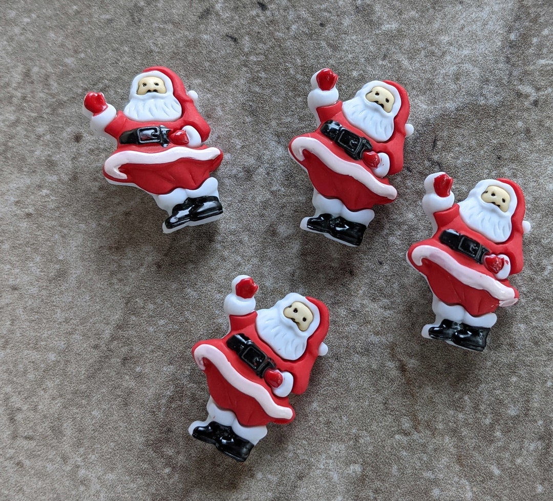 4 Waving Santa Shank Buttons Size 1 - Etsy