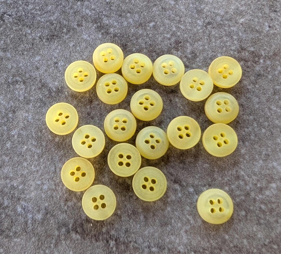 20 Lemon Yellow Tiny Pop Back Round Buttons Size 5/16" - Etsy