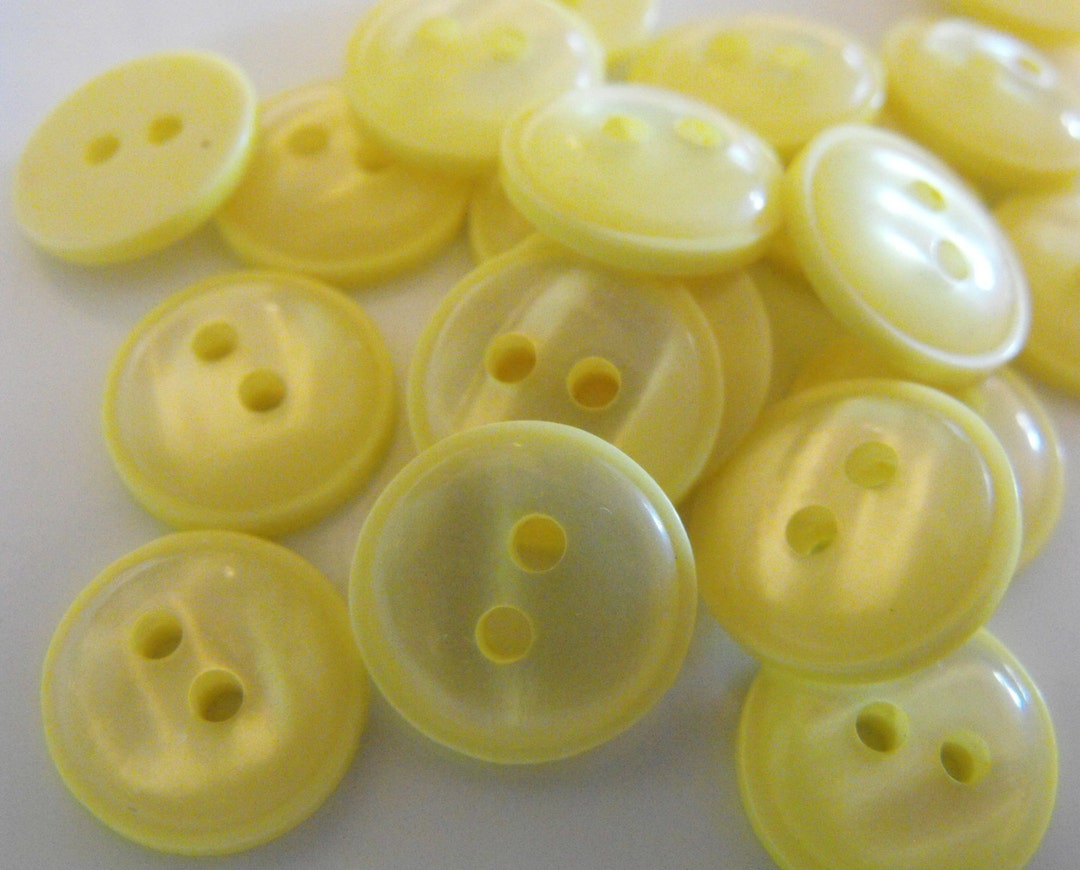 24 Yellow Pop Drop Round Buttons Size 9/16". - Etsy
