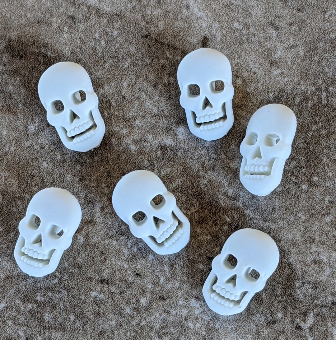 6 Skeleton Head Skull Shank Buttons Size 7/16" - Etsy