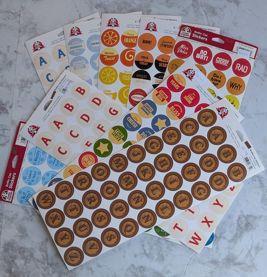 Bottle Cap Stickers Premade You Choose the Style - Etsy