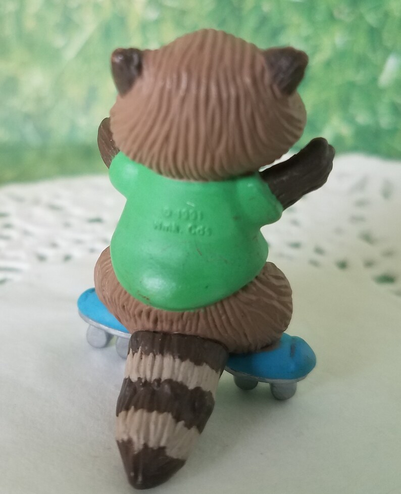 Skating Raccoon Hallmark Merry Miniature Everday 1991 | Etsy