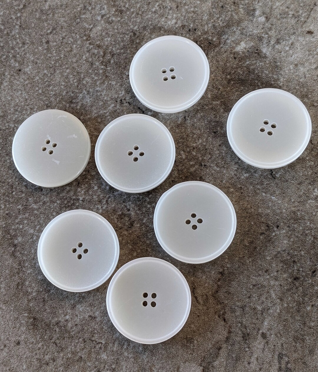7 White Tiny Tip Rim Round Buttons Size 1 3/16" - Etsy