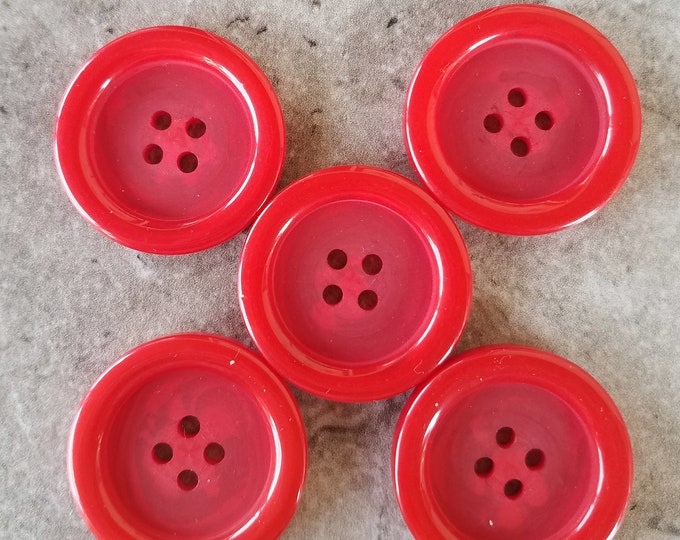 5 Red Jumbo Inside Swirls Round Buttons Size 1v5/16" - Etsy