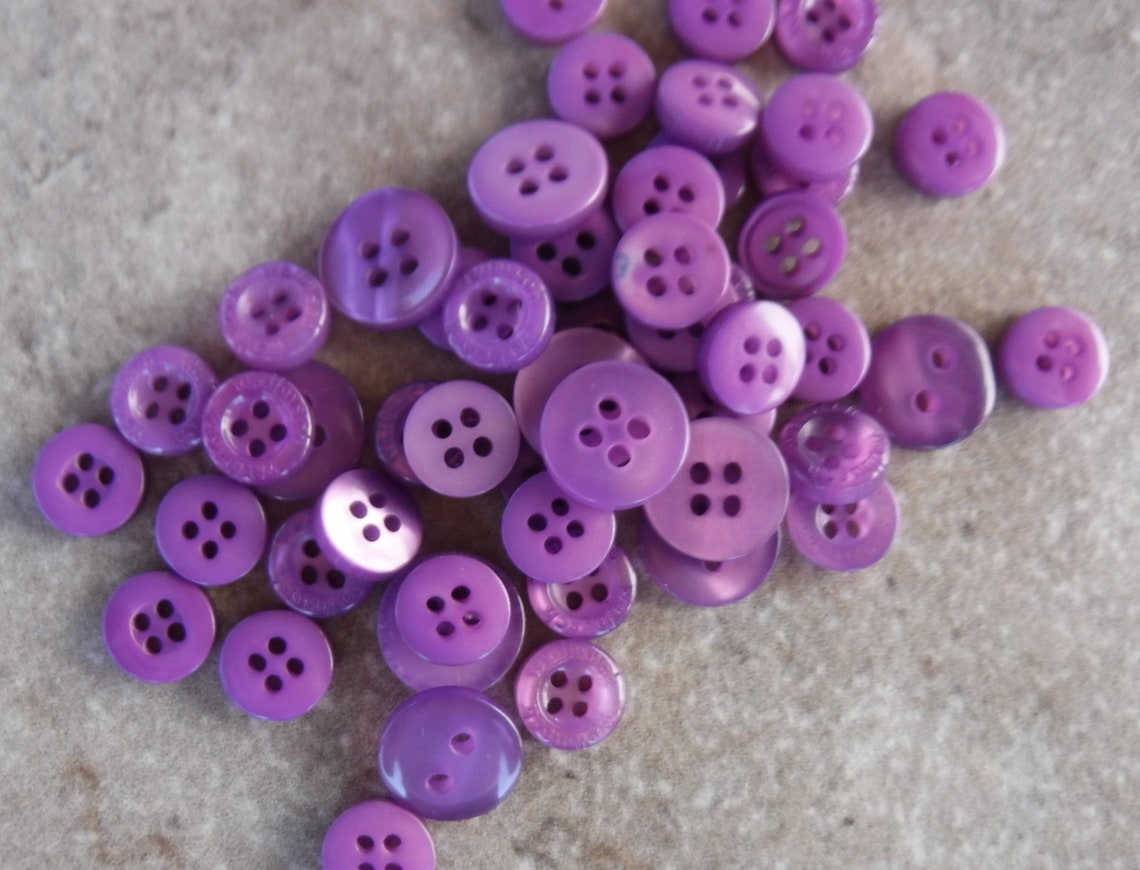 Grape Purple Buttons, 50 Small Assorted Round Sewing Crafting Bulk ...