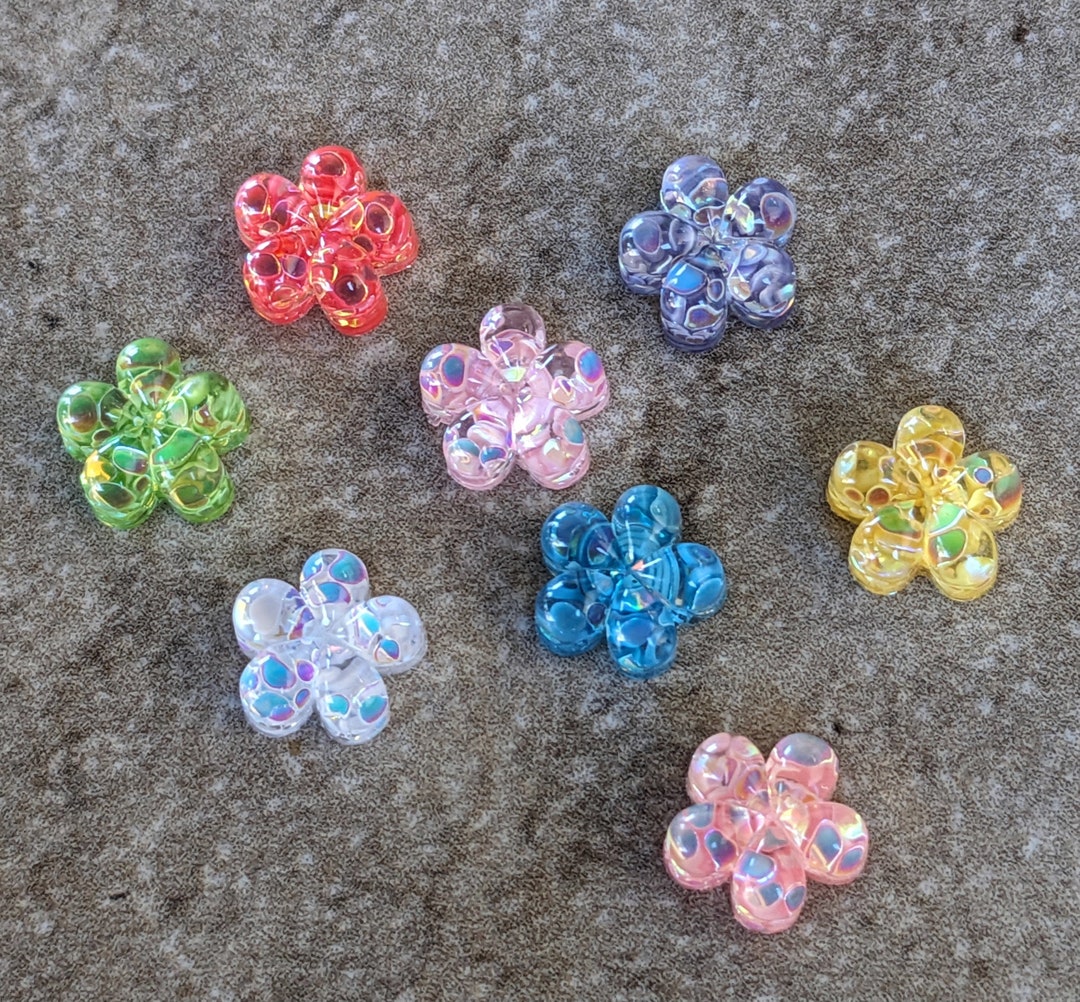 8 Glossy Sparkle Daisy Flower Flat Back Embellishment Buttons Size 1/2 ...