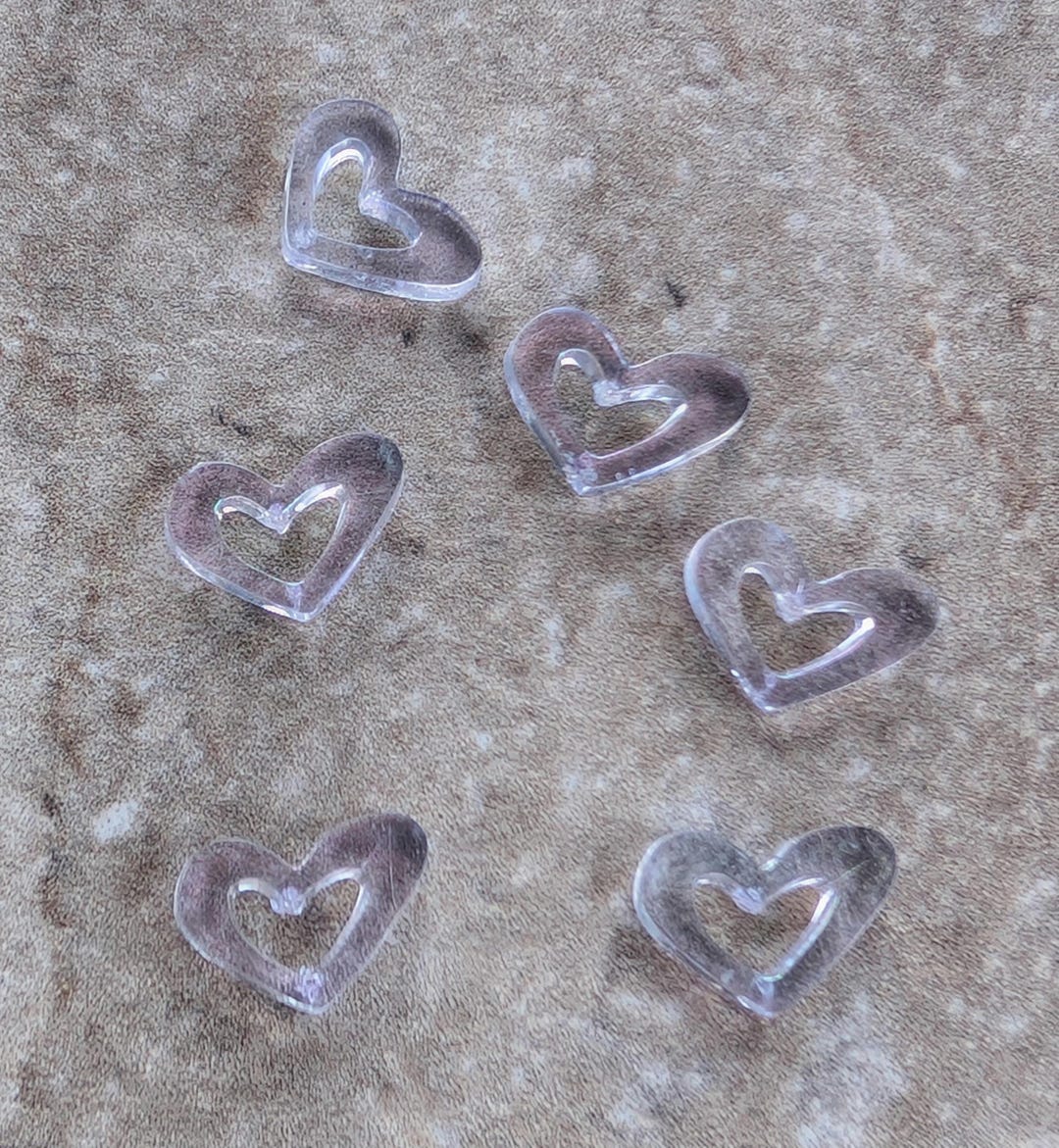 6 Transparent Purple Tint Heart Flat Back Buttons Size 1/2" - Etsy