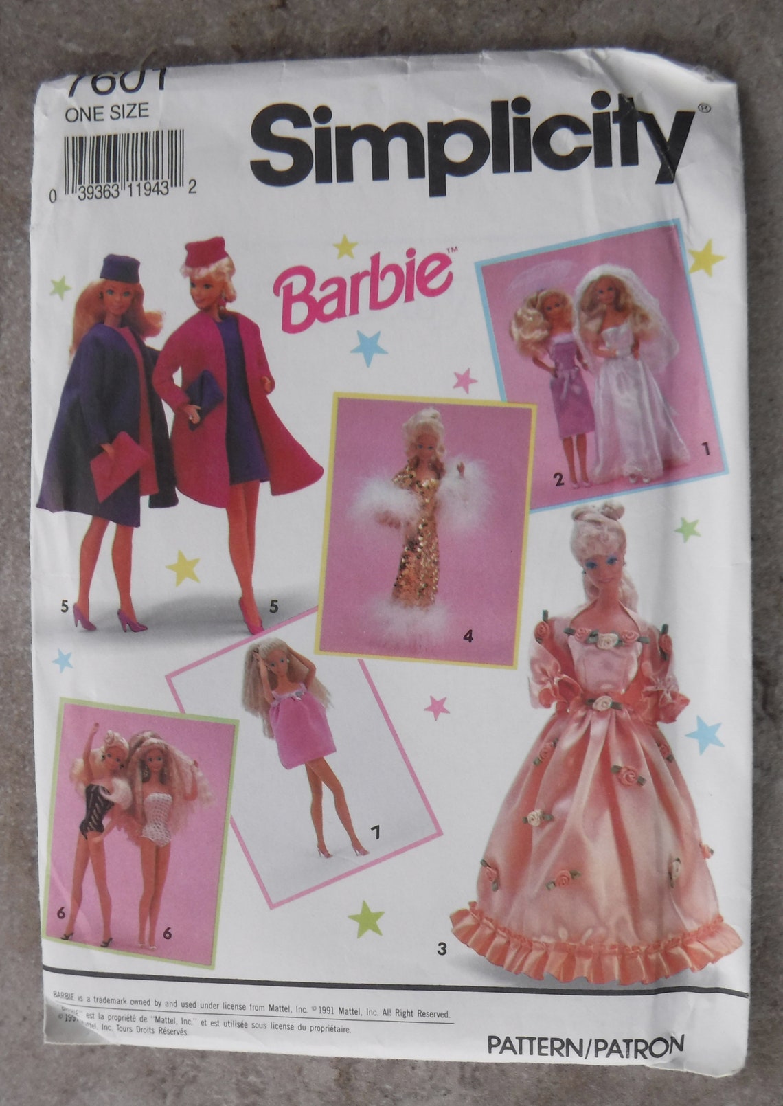 Simplicity Pattern Barbie 7601 Pattern Uncut | Etsy