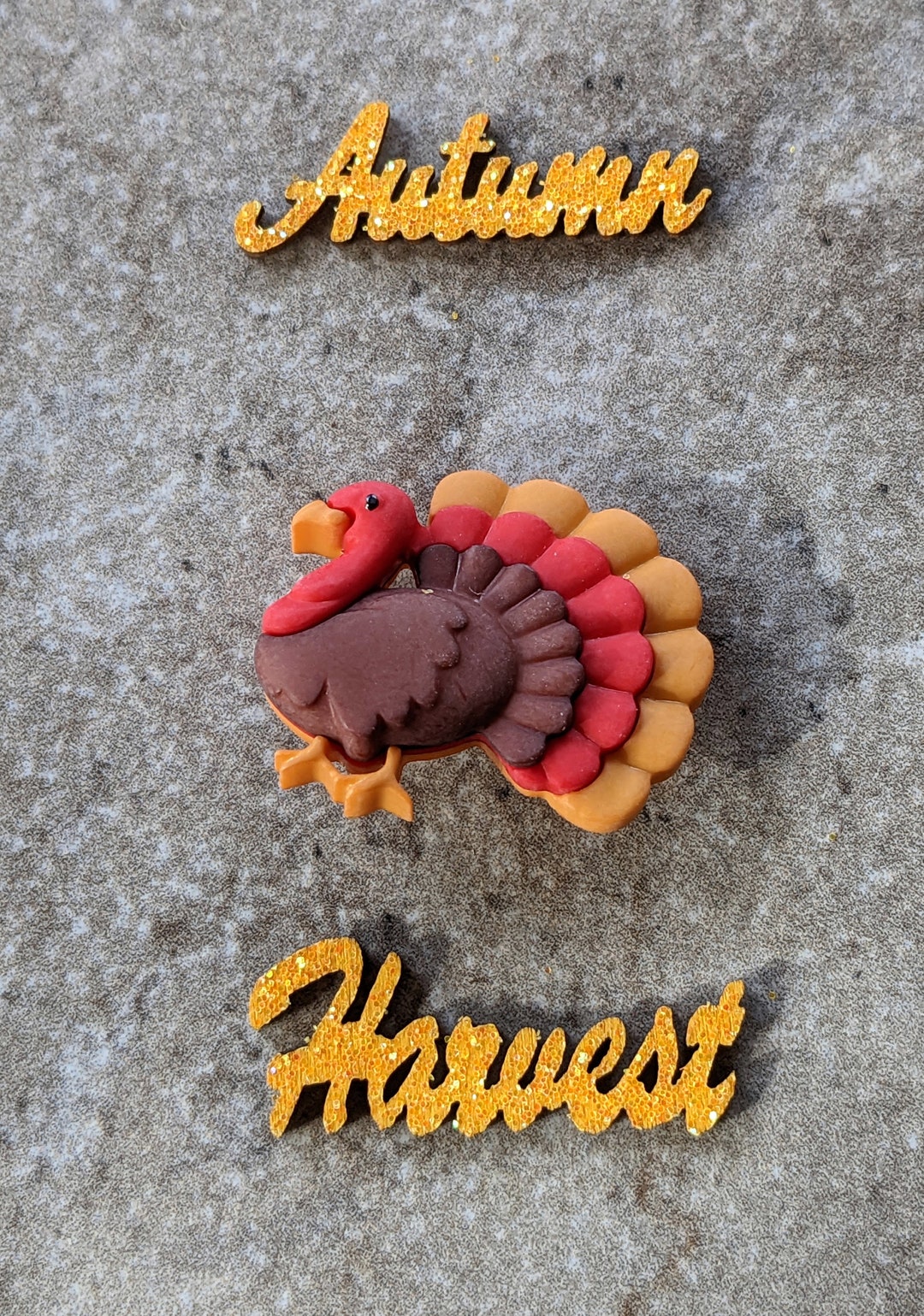 3 Autumn Harvest Turkey Buttons - Etsy