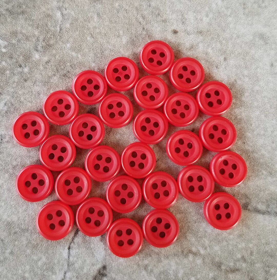 28 Red Tiny Slip Rim Round Buttons Size 5/16" - Etsy