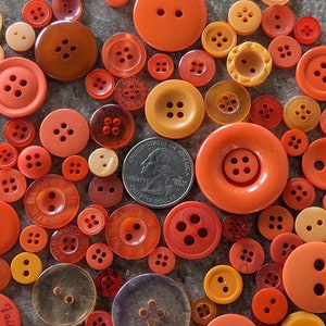 Orange Shade Buttons, 100 Bulk Assorted Roun Dmulti Size Crafting ...