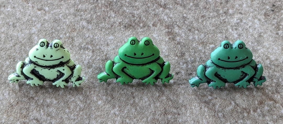 3 Smiling Frog Shank Buttons Size 1" You Choose the Shade - Etsy