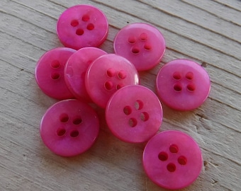 18 Pink Mini Flat Rim Round Buttons Size 5/16 Sewing Crafting - Etsy