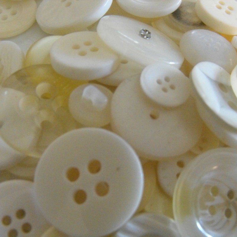 White Buttons - Etsy