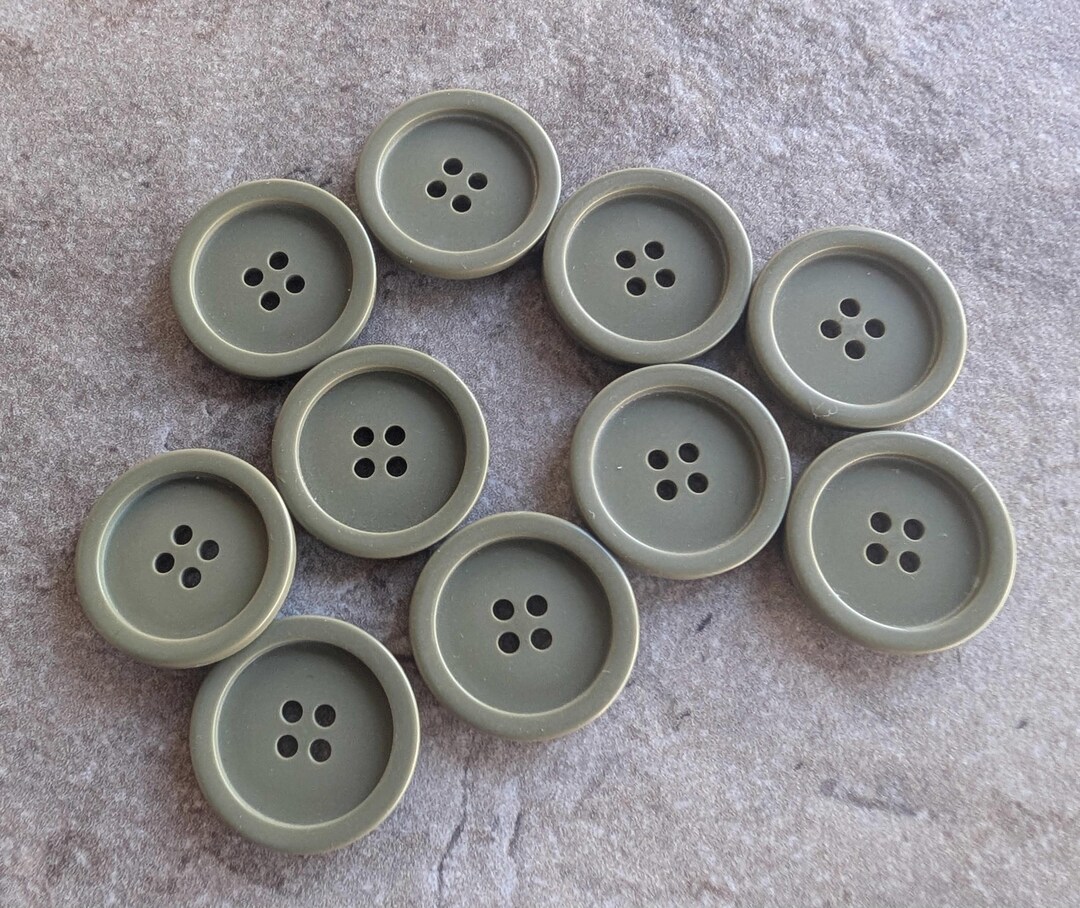 10 Olive Green Lifted Rim Round Buttons. Size 1" - Etsy